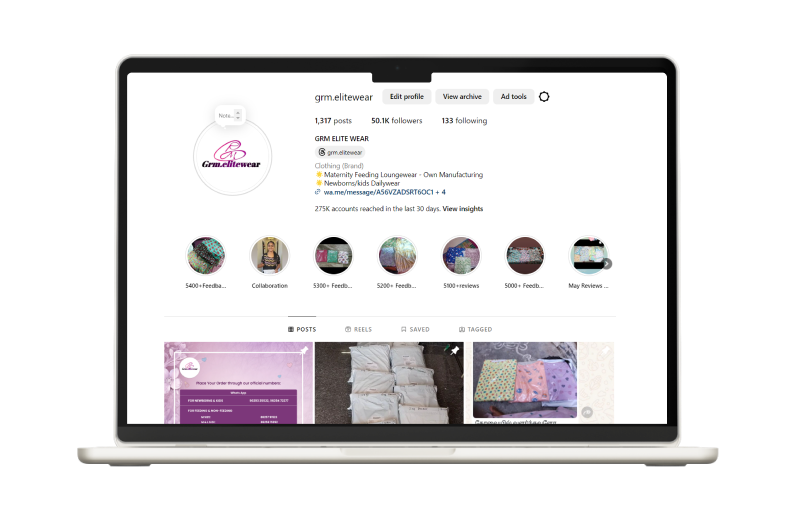 Social Media Marketing for Boutiques,GRM Elite Wears Success